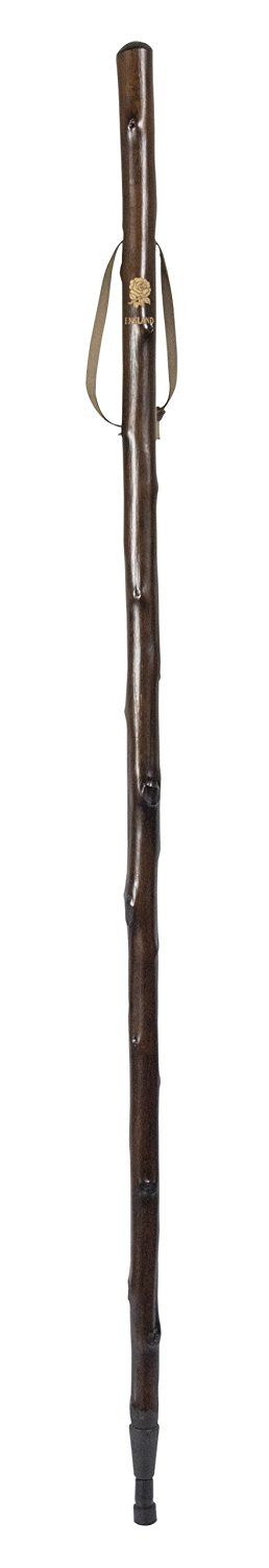 Chestnut wooden hiking stave with spike - English Rose