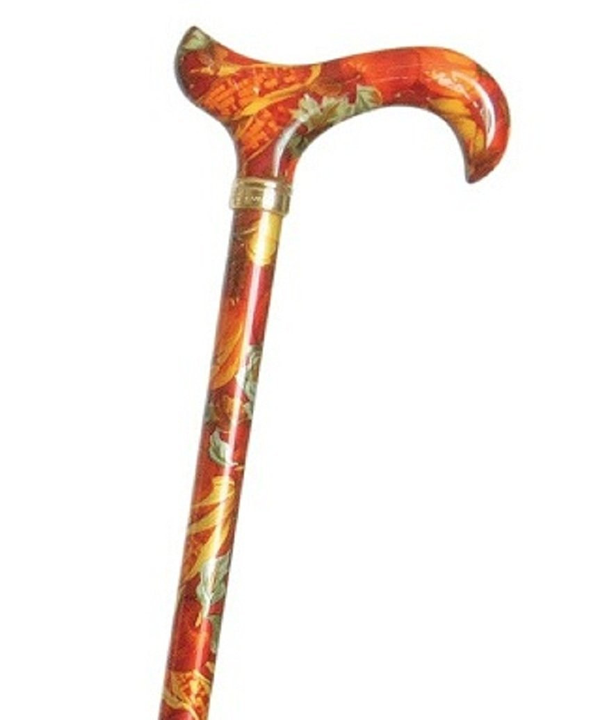 Classic Canes Autumn Leaves Derby Patterned Extending Cane