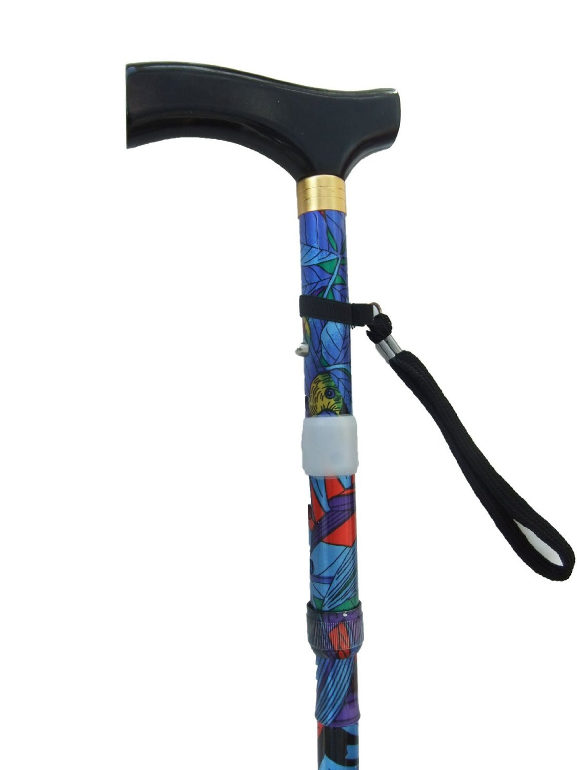 Flower Folding Walking Stick Height Adjustable with Wood handle - Leafy ...